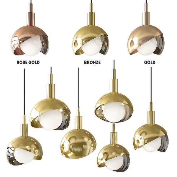 modelo 3d Lámpara colgante Half Closed Balls - TurboSquid 1556992