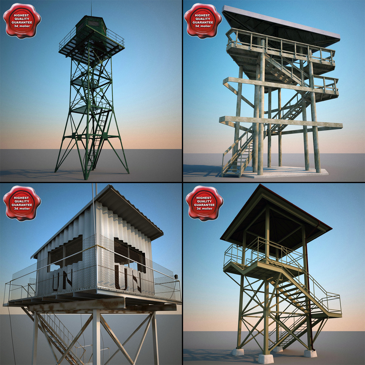 3d model guard towers