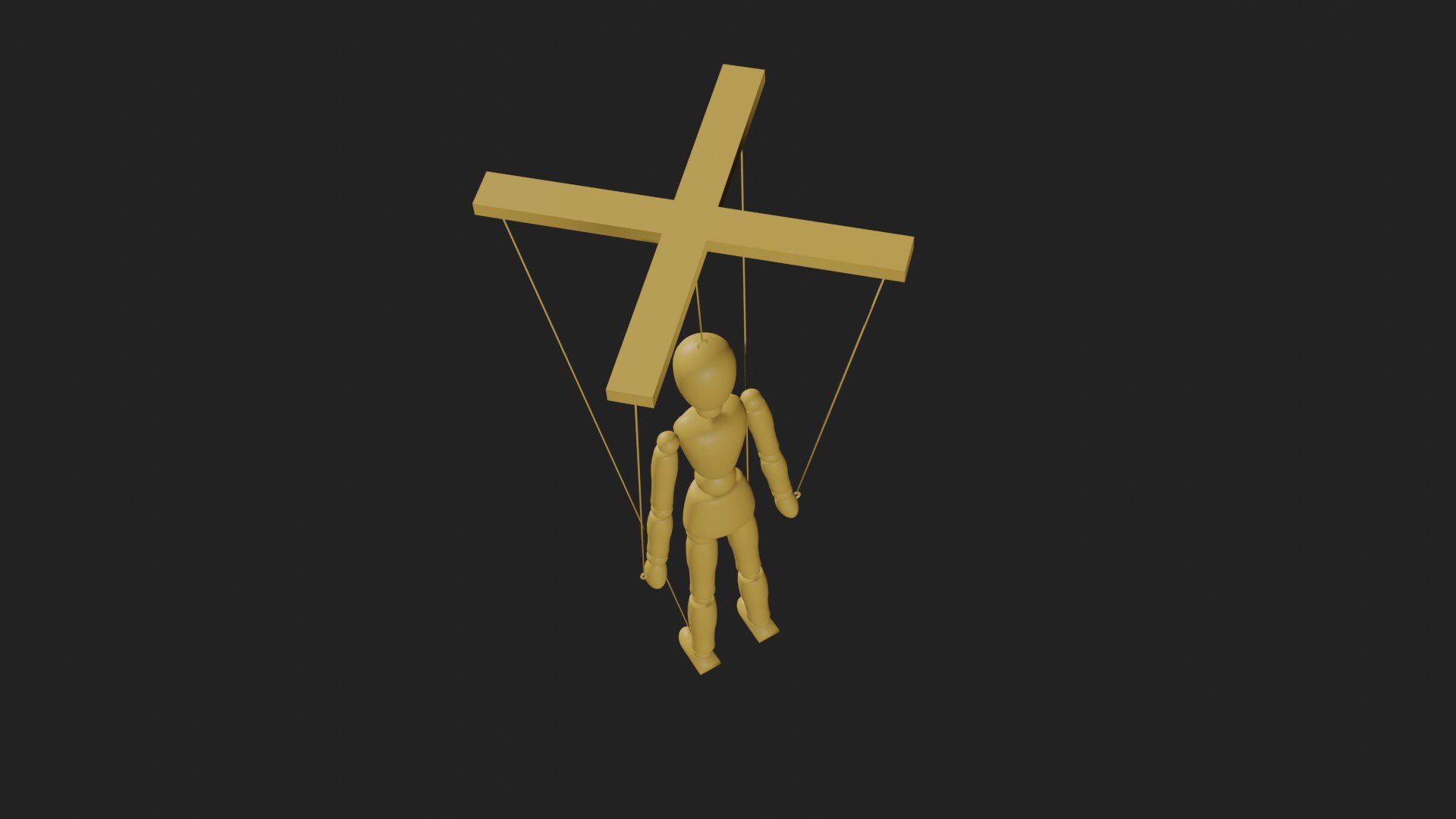 Puppet With Cross And String 3D - TurboSquid 1777005