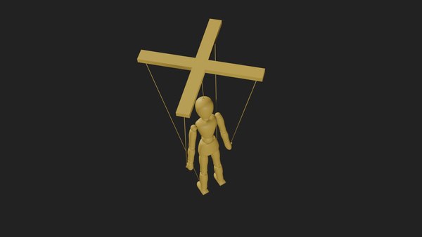 Puppet with cross and string 3D - TurboSquid 1777005