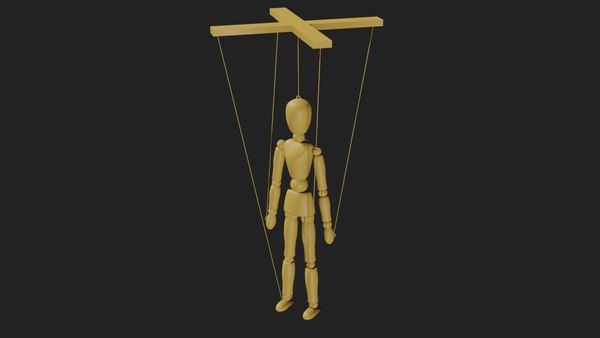 Puppet with cross and string 3D - TurboSquid 1777005