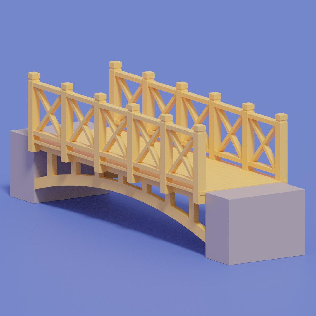 Cartoon Wooden Bridge 3D Model - TurboSquid 2340574