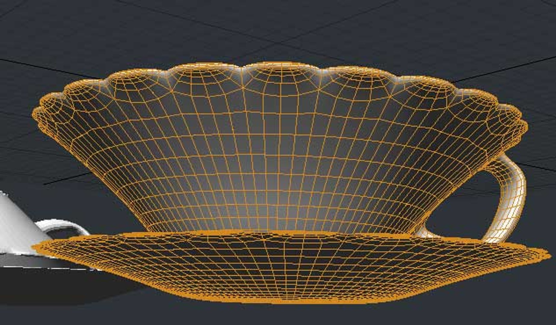 Fancy Tea Cup Saucer 3d Lwo