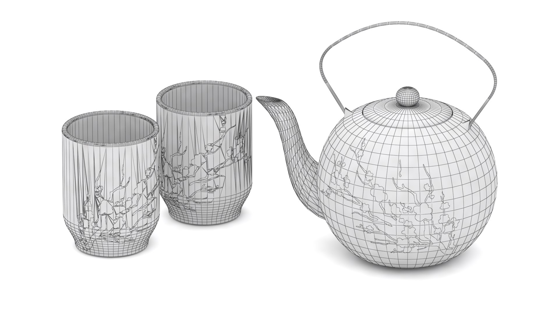 3D Tea Set Model - TurboSquid 2050706