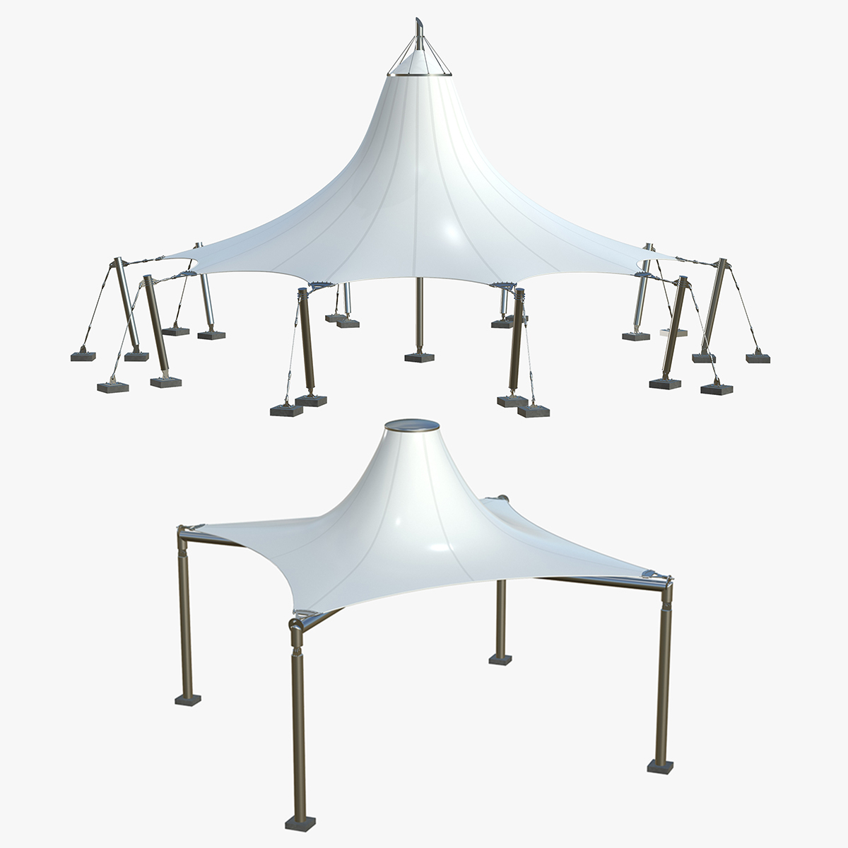 Tensile Structure Conical 3D model - TurboSquid 1917088