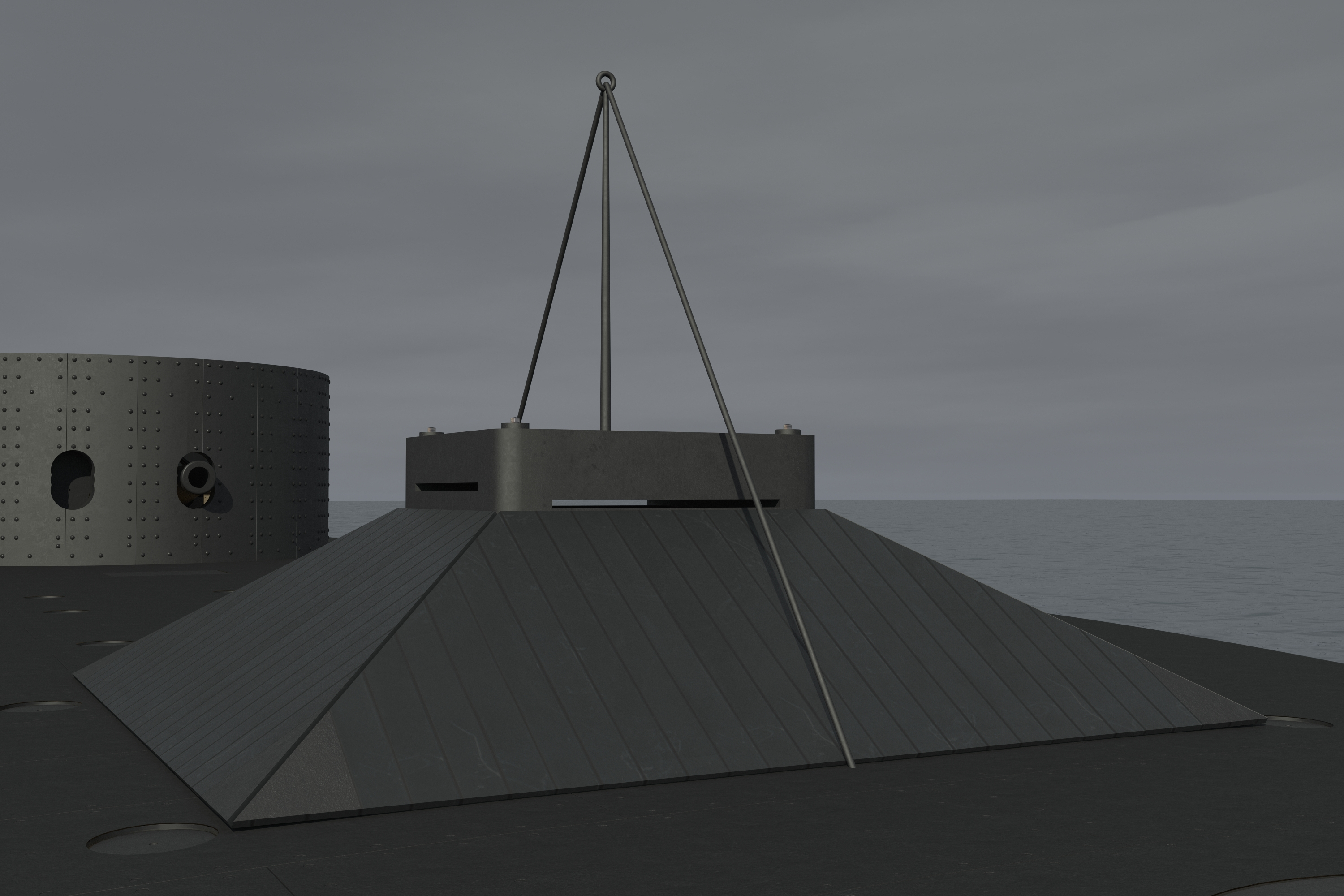 Civil war ironclad uss monitor model - TurboSquid 1615313