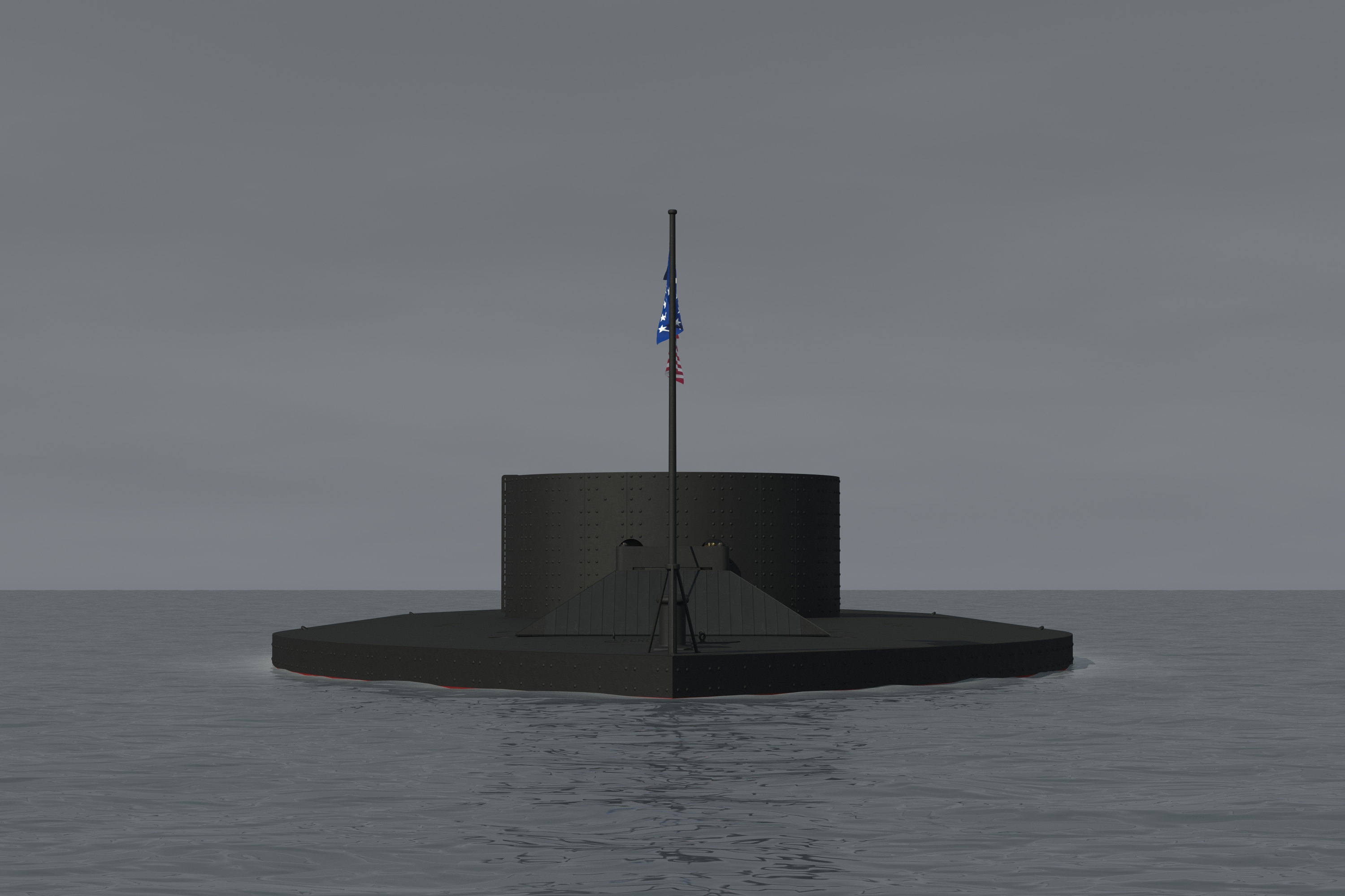 Civil war ironclad uss monitor model - TurboSquid 1615313