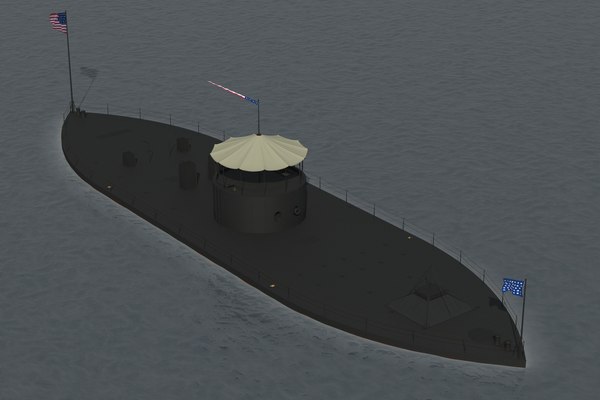 Civil war ironclad uss monitor model - TurboSquid 1615313