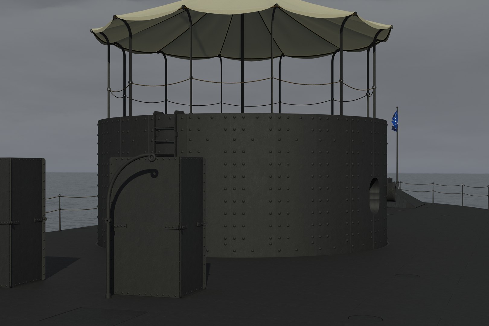 Civil war ironclad uss monitor model - TurboSquid 1615313