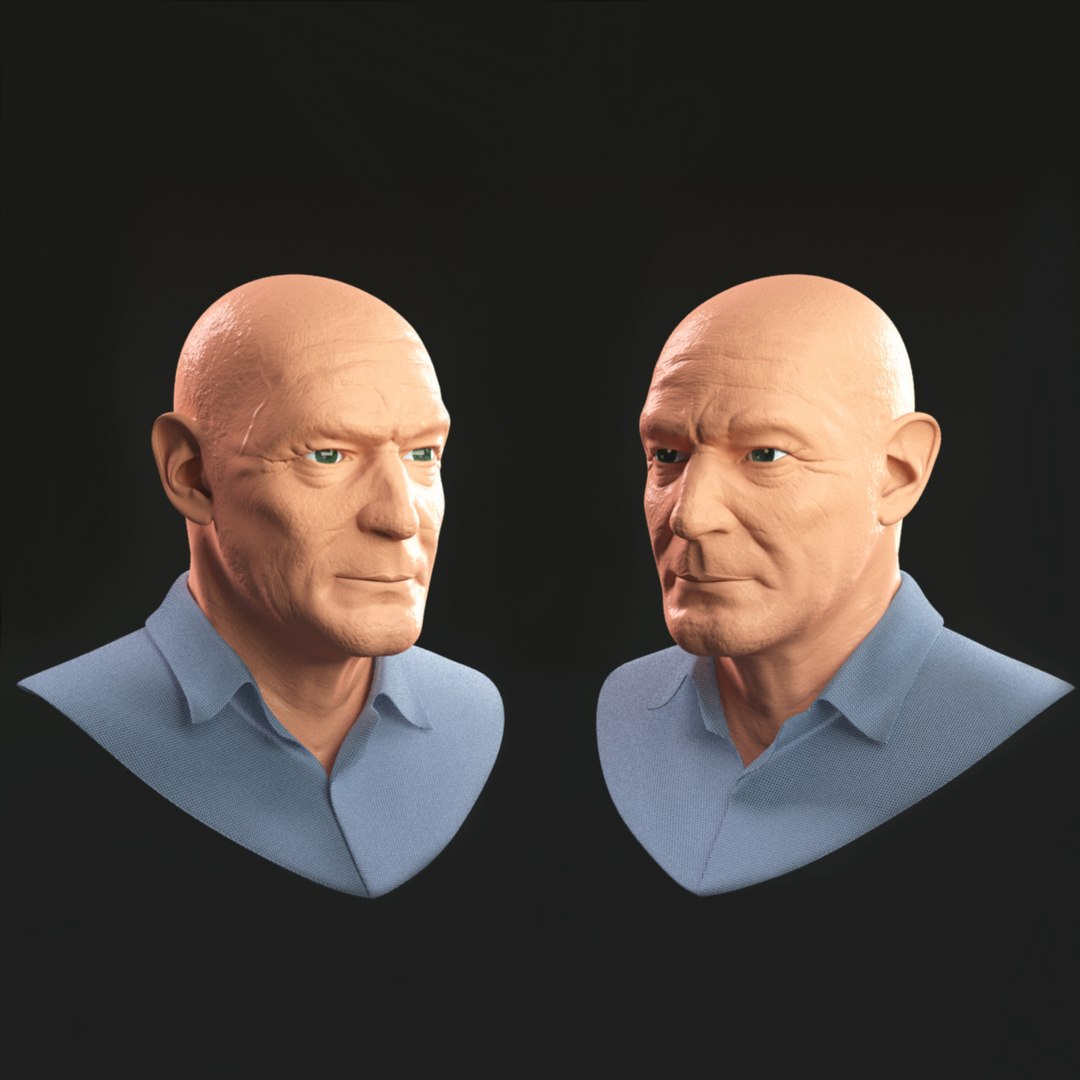3D old man portrait model - TurboSquid 1490998