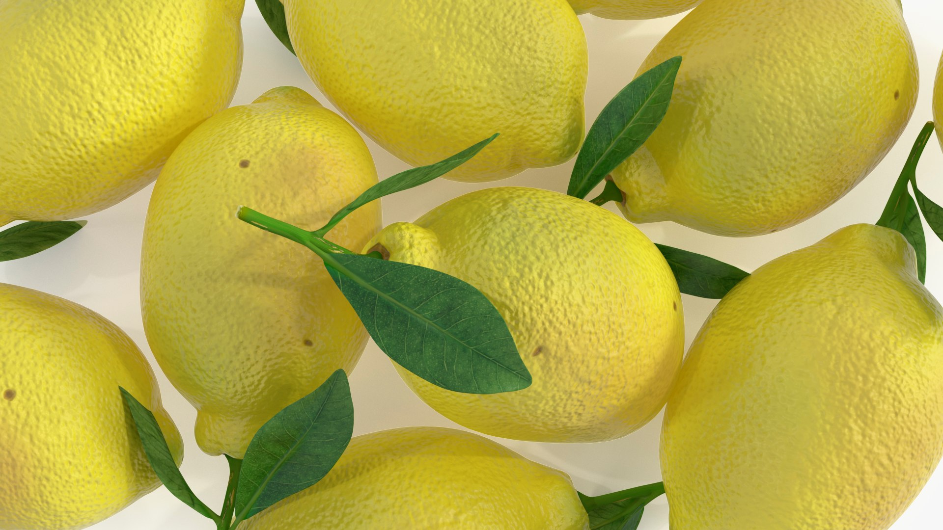 3D Realistic Lemon With Leaf Model - TurboSquid 2241542
