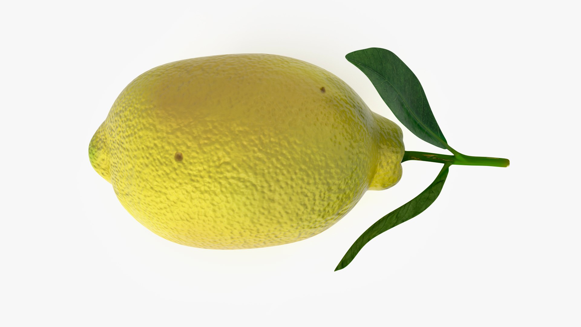 3D Realistic Lemon With Leaf Model - TurboSquid 2241542
