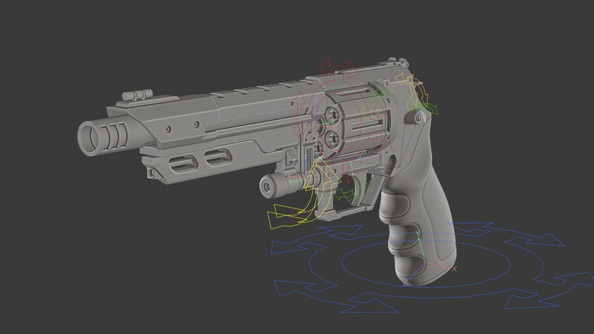 Sci-Fi Revolver 3D Model - TurboSquid 1807927