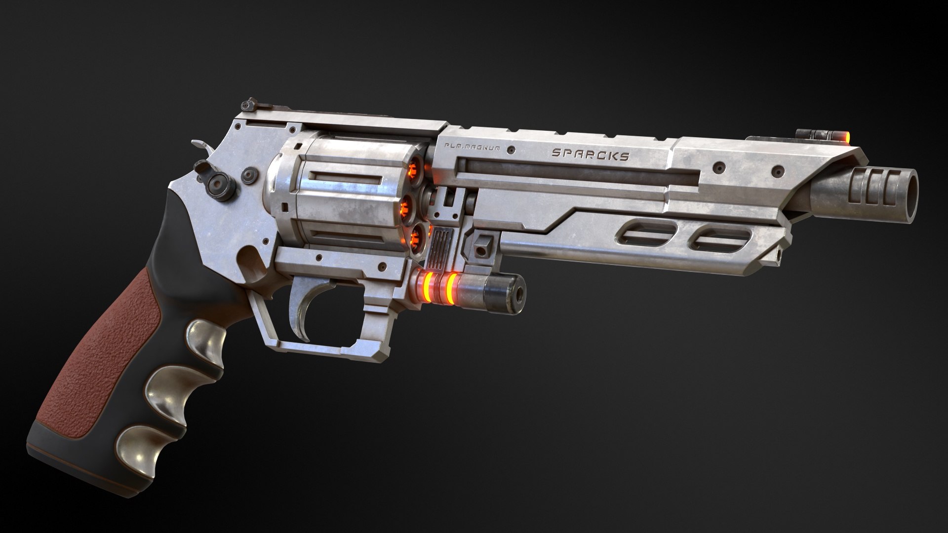 Sci-Fi Revolver 3D Model - TurboSquid 1807927