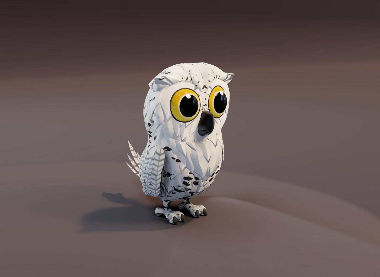 Cartoon Snowy Owl Animated 3D Model Model - TurboSquid 1771147