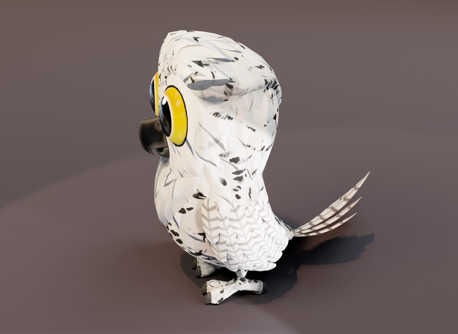 Cartoon Snowy Owl Animated 3D Model Model - TurboSquid 1771147