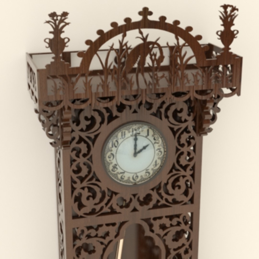 3d wooden clock