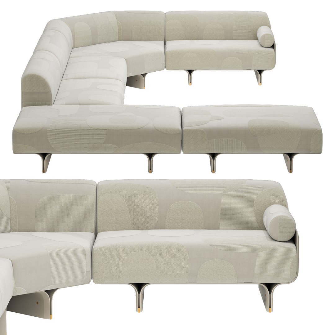 3D Gallotti And Radice Stami Sofa Plus Composition 3 Model - TurboSquid 2247885