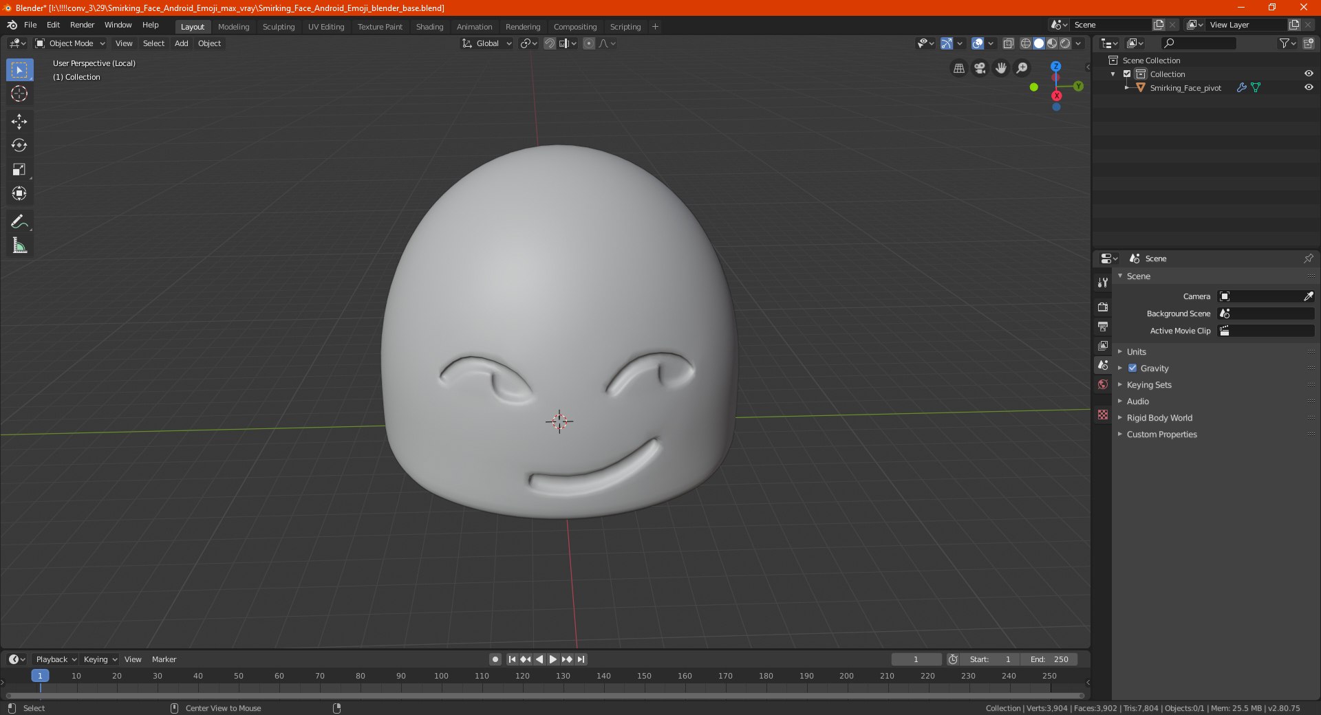 Smirking Face Android Emoji 3D model - TurboSquid 1823740