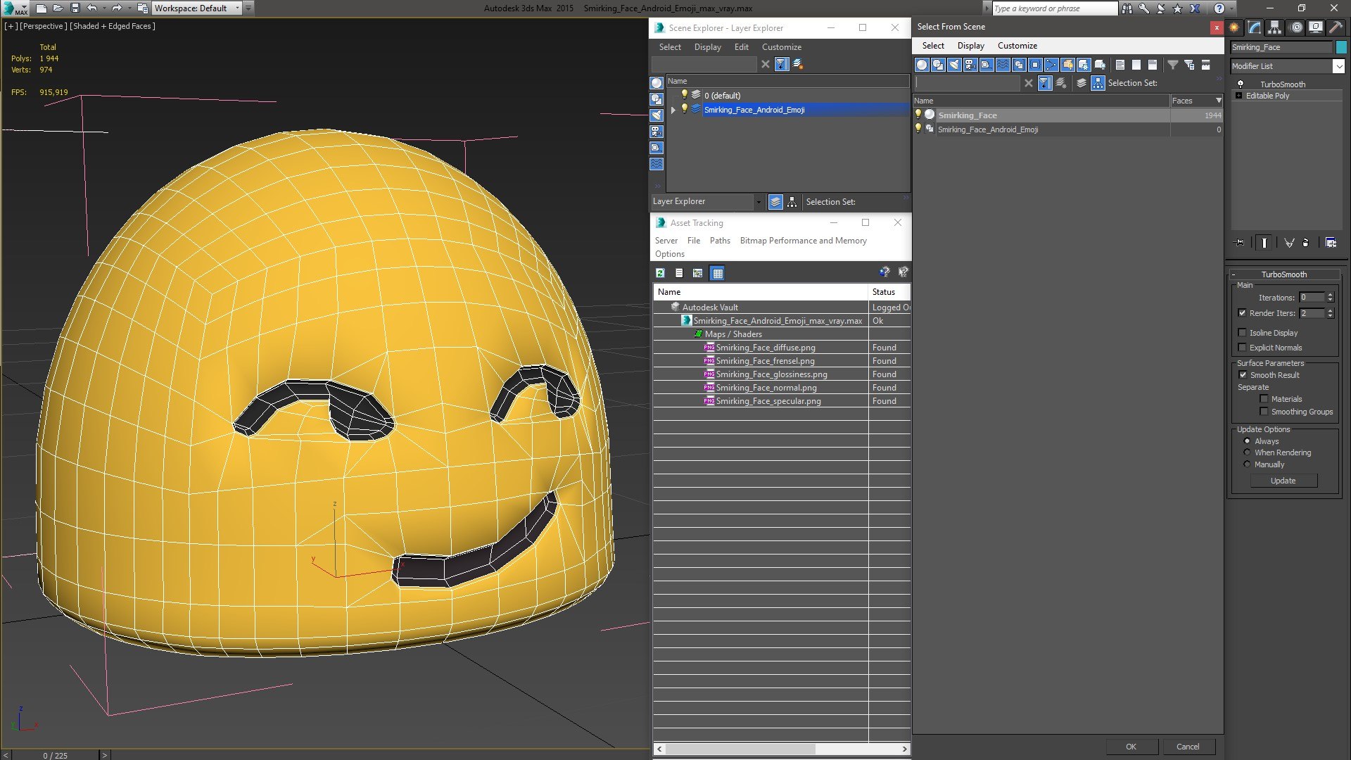 Smirking Face Android Emoji 3D model - TurboSquid 1823740