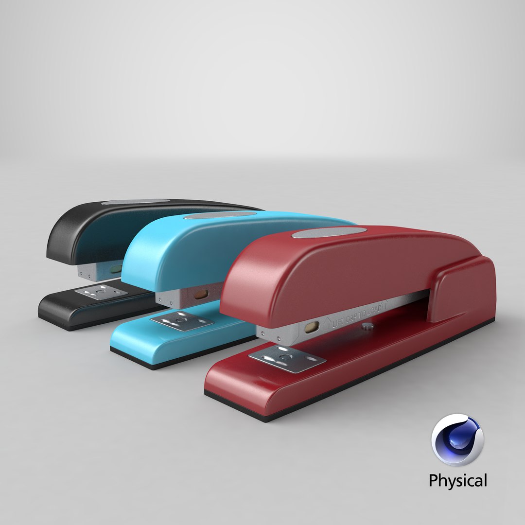 3D Staplers Three Colors Collection - TurboSquid 1921062