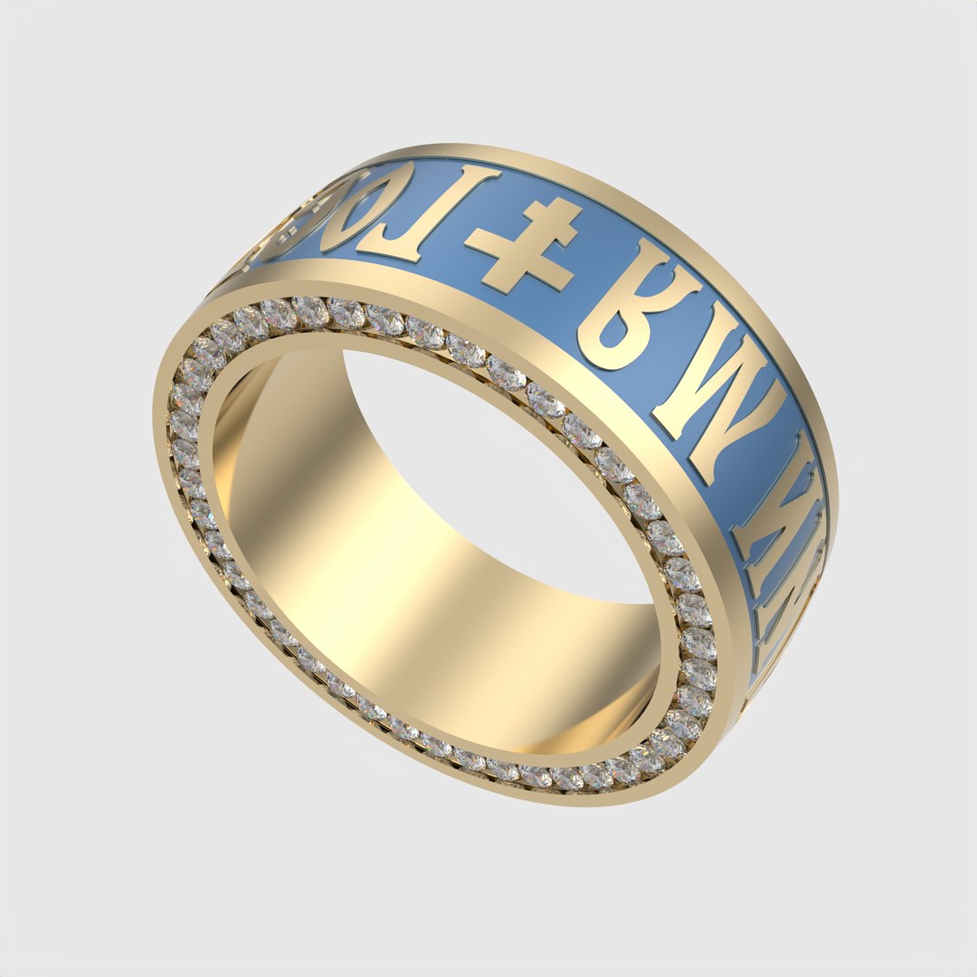3D Model Orthodox Enamel Ring With Religious Insignia JDBCo ...