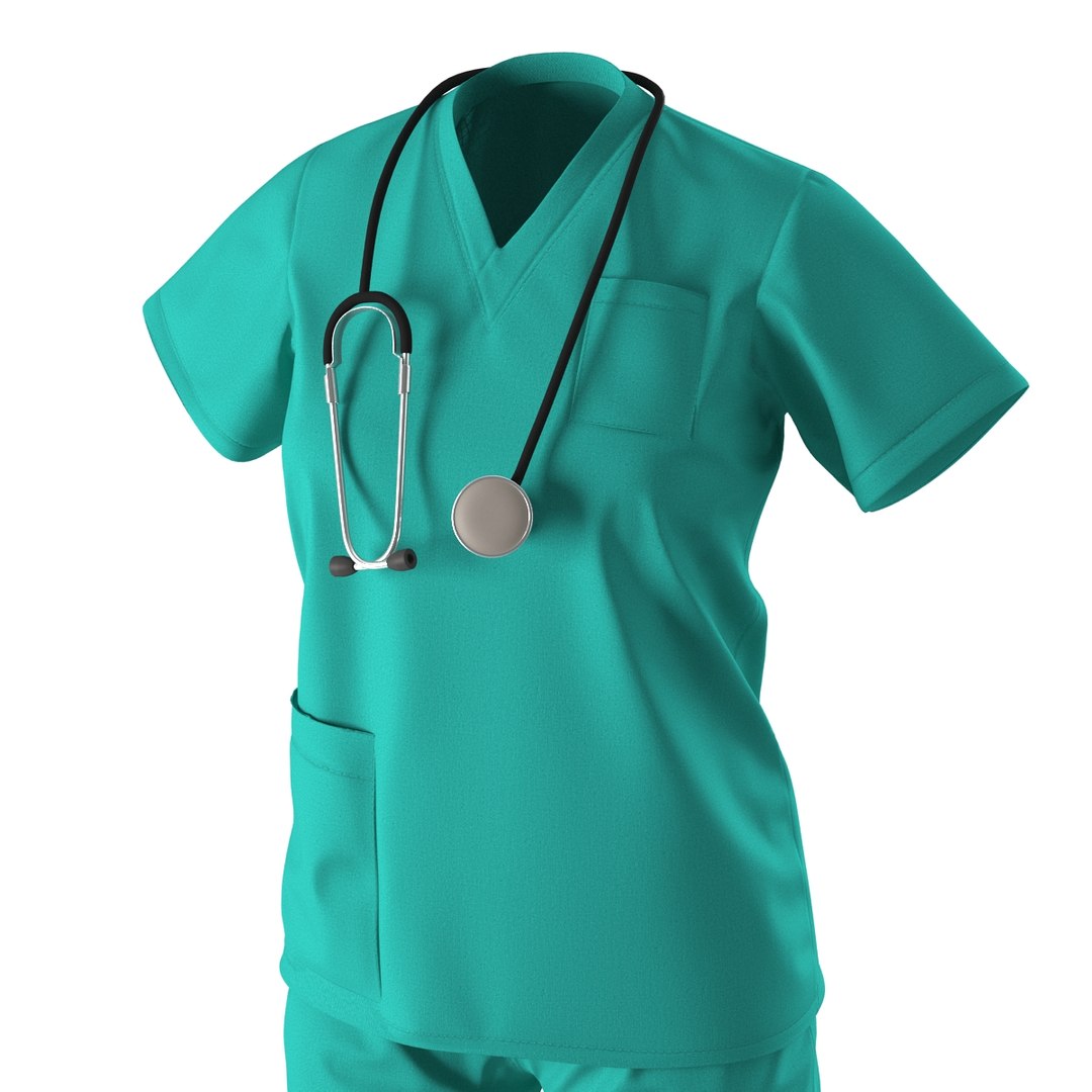 3d female surgeon dress 7 model