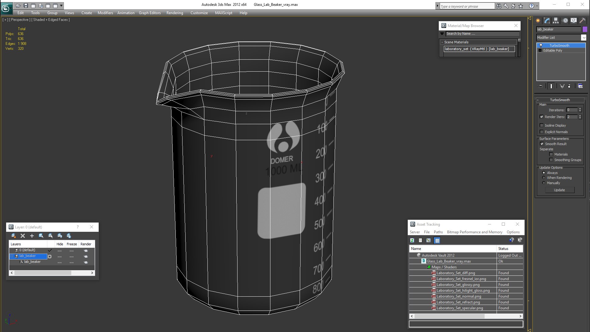 3D glass lab beaker - TurboSquid 1458126
