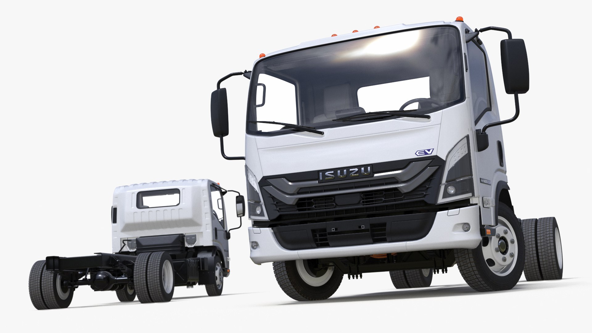 Isuzu NRR EV Truck 132 Inch Bodiless Rigged 3D Model - TurboSquid 2385632