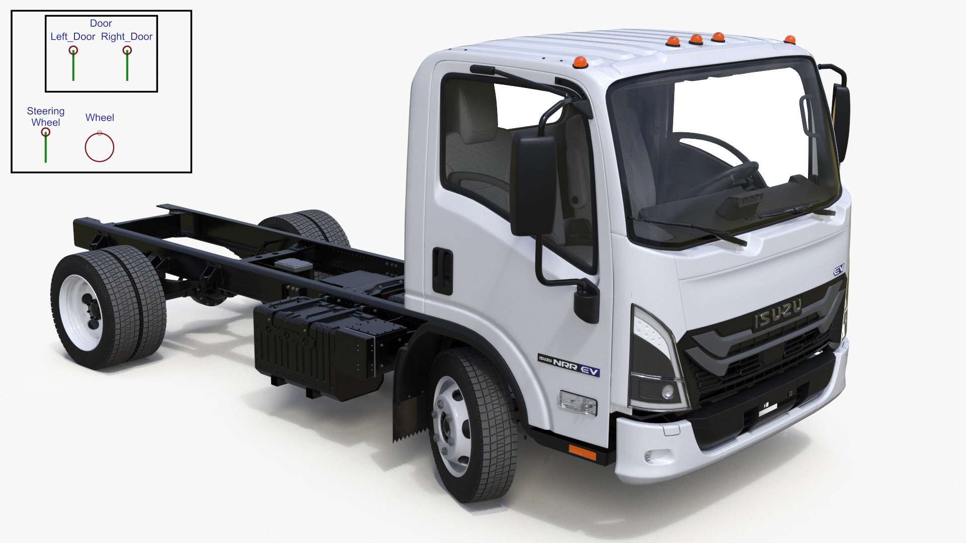 Isuzu NRR EV Truck 132 Inch Bodiless Rigged 3D Model - TurboSquid 2385632