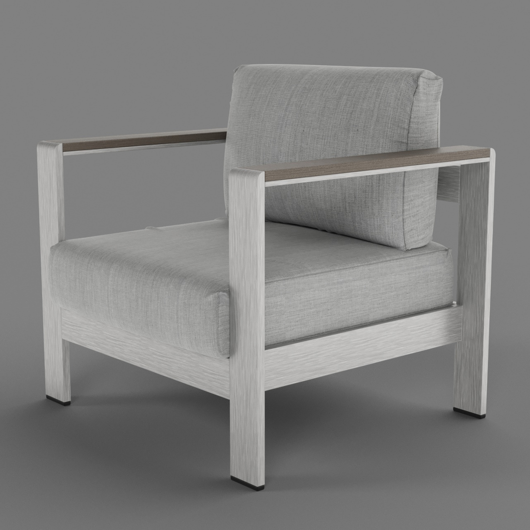 3d model aluminium outdor - armchair