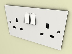 3d power socket model
