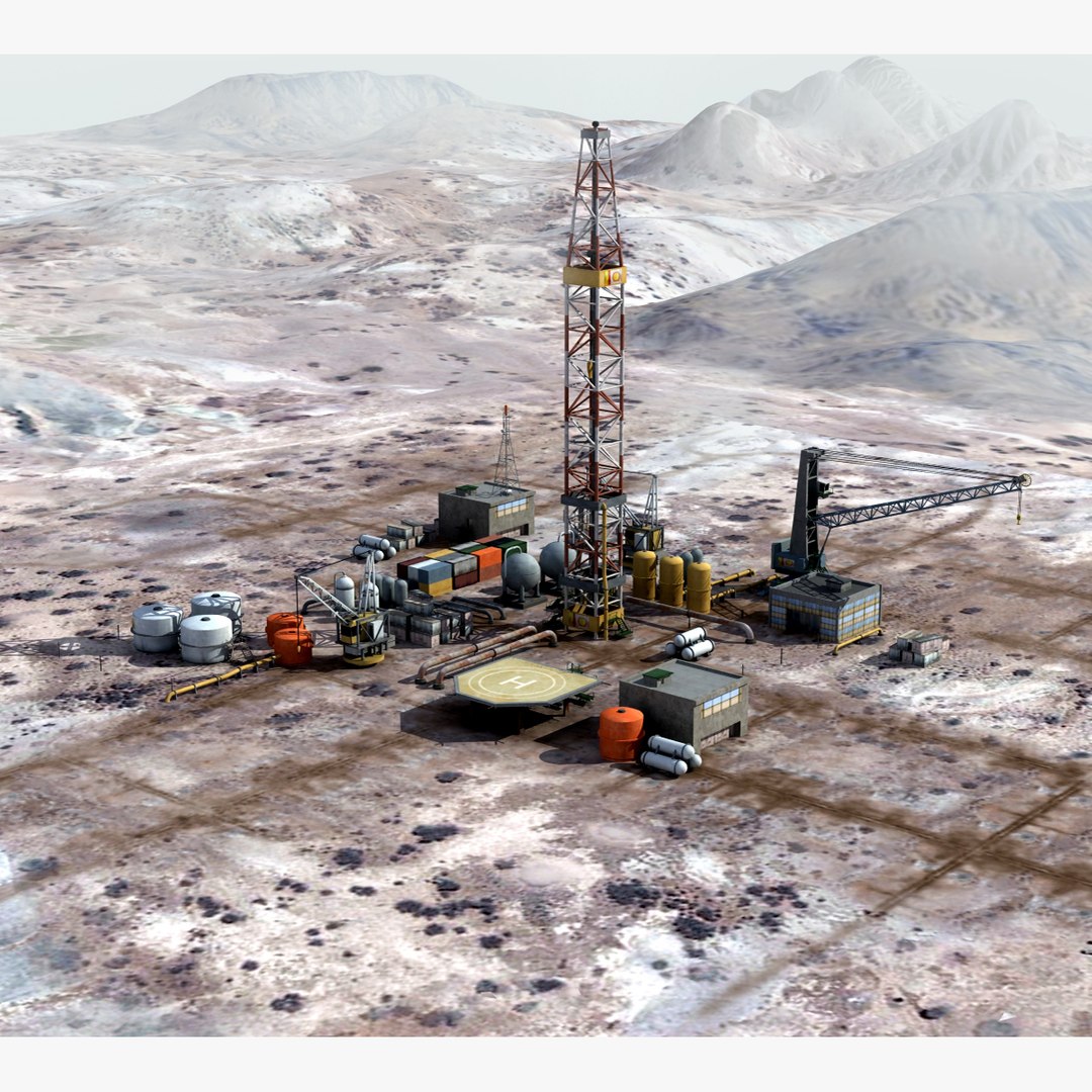 3D Fracking Drill Rig Model - TurboSquid 1922461
