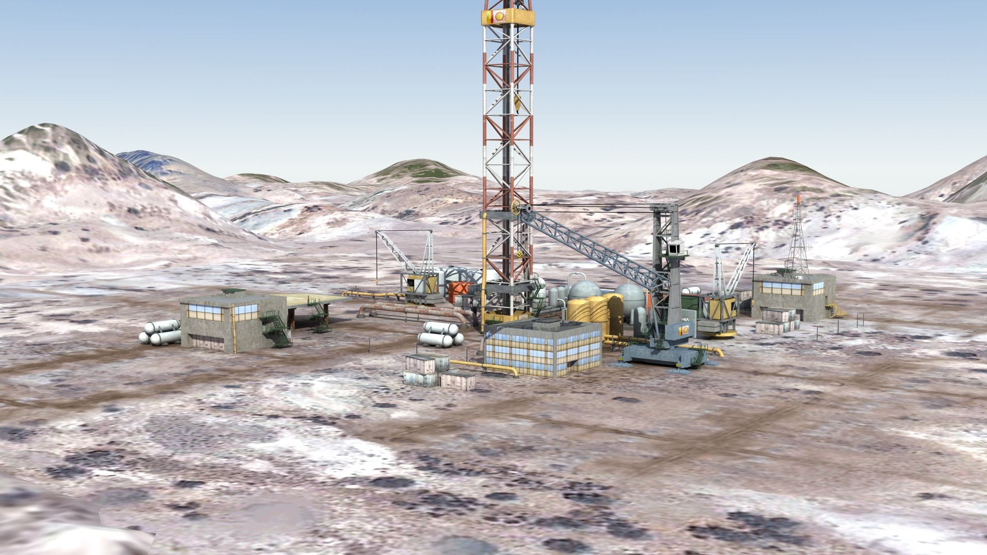 3D Fracking Drill Rig Model - TurboSquid 1922461
