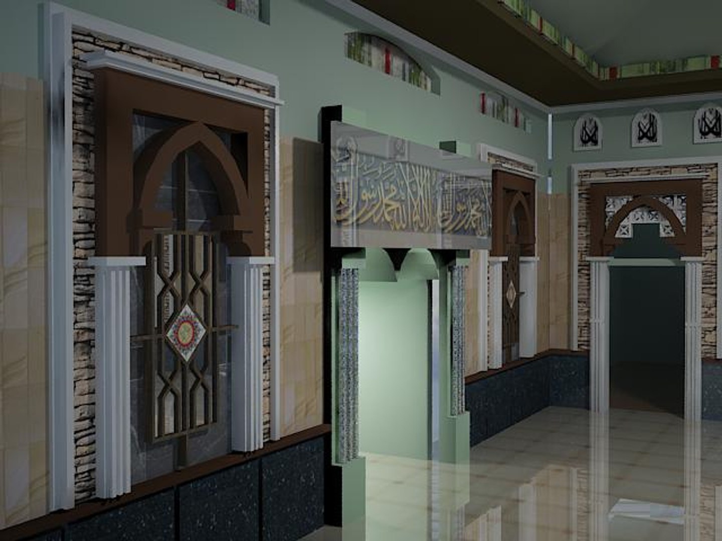 3D Model Interior Mosque - TurboSquid 1221362