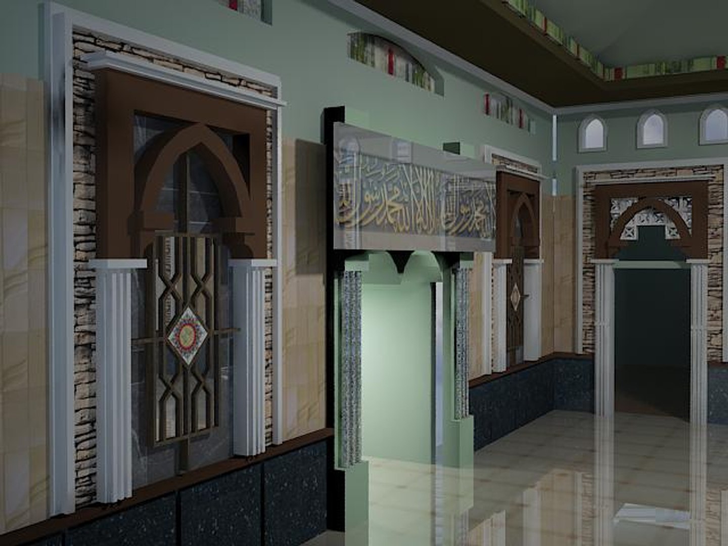 3D Model Interior Mosque - TurboSquid 1221362