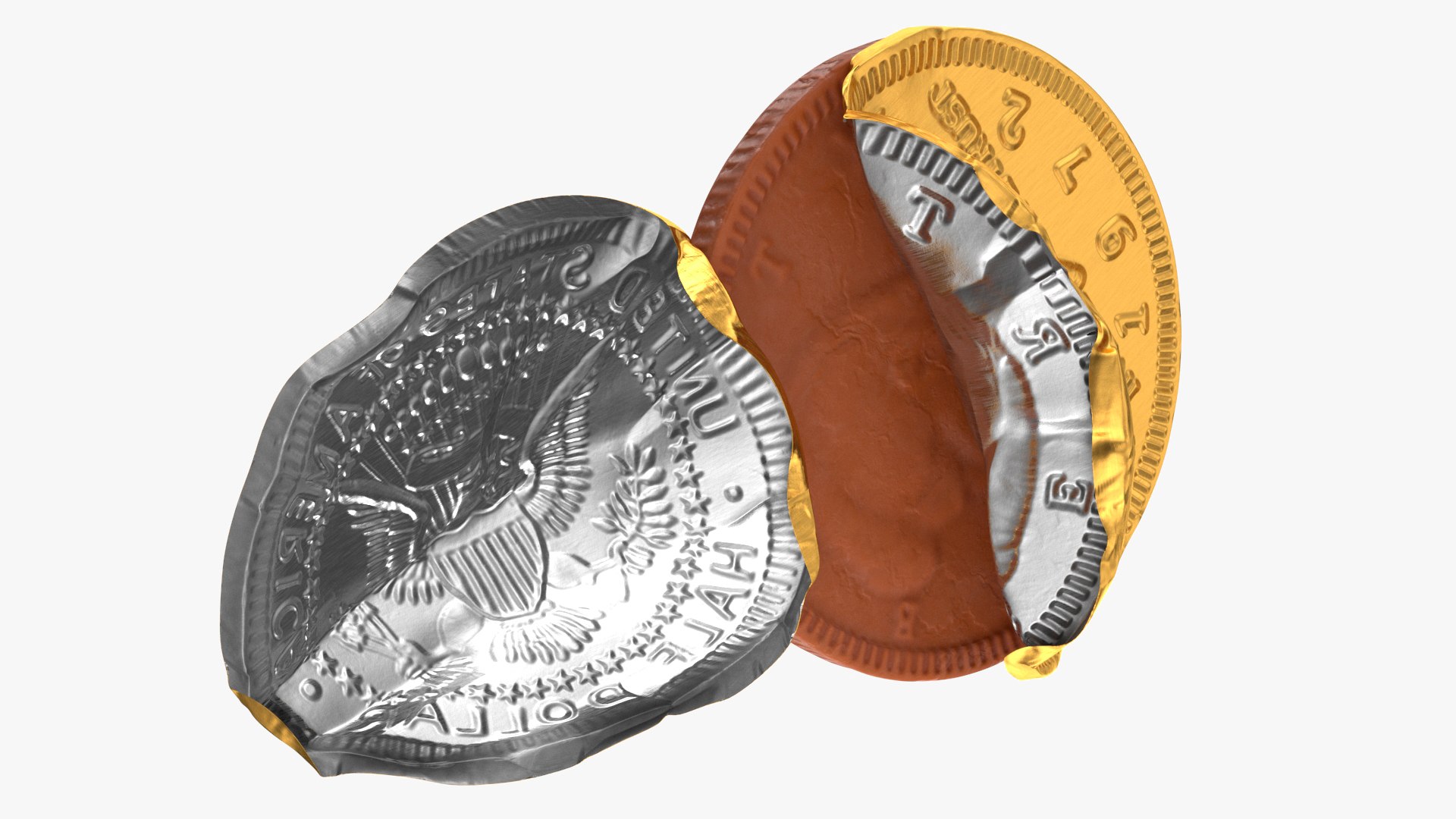 Chocolate Coin With Torned Golden Foil Wrapper 3D Model - TurboSquid ...