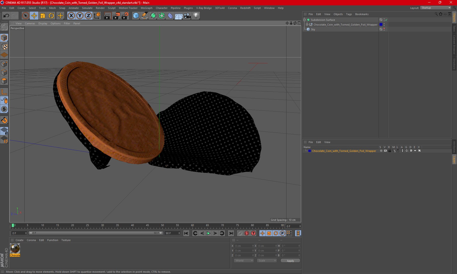 Chocolate Coin With Torned Golden Foil Wrapper 3D Model - TurboSquid ...