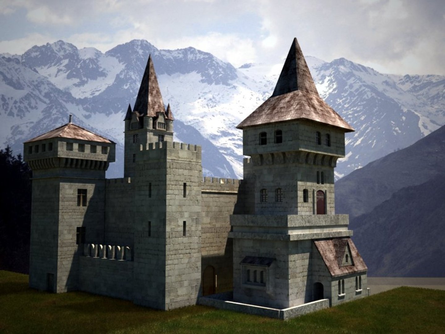 Castle Kit Towers 3d Model