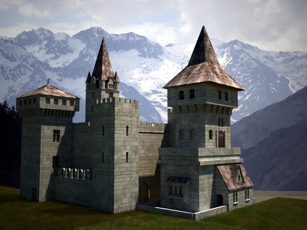 castle kit towers 3d model