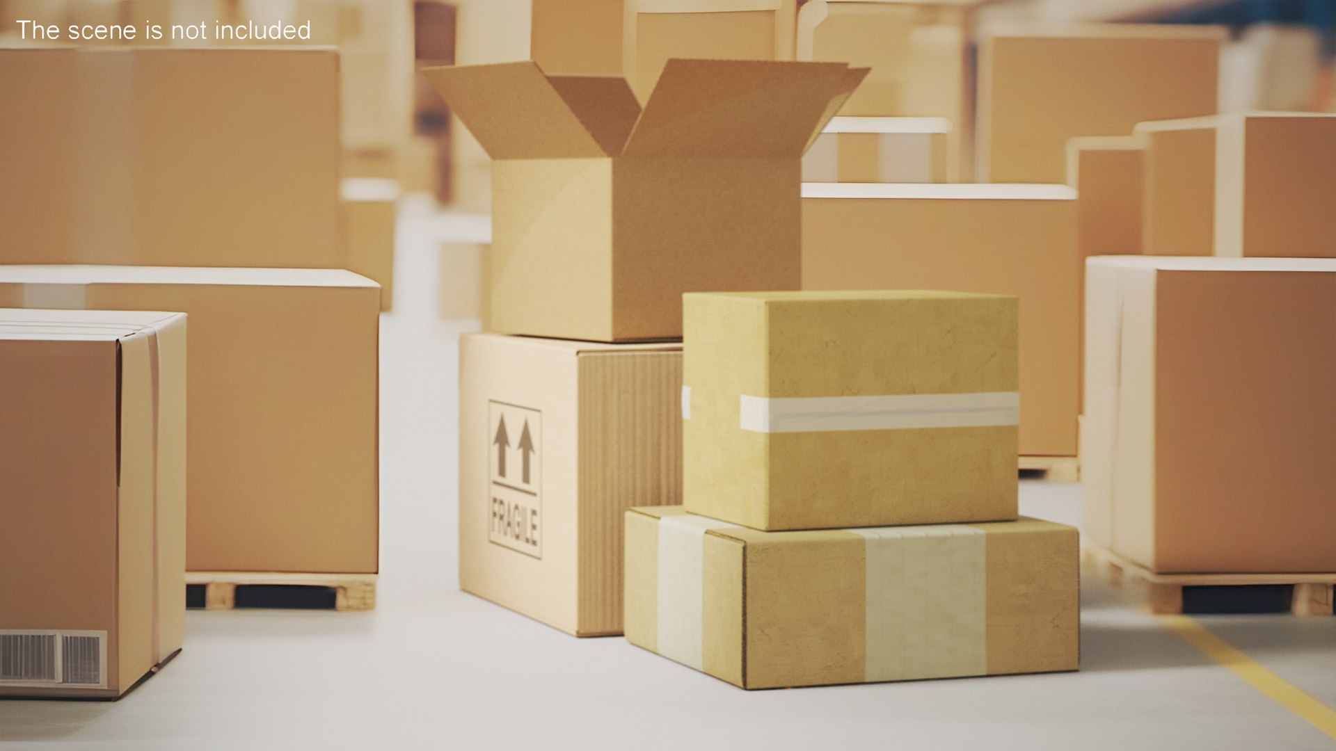 Cardboard Boxes Stack 3D Model - TurboSquid 2158698