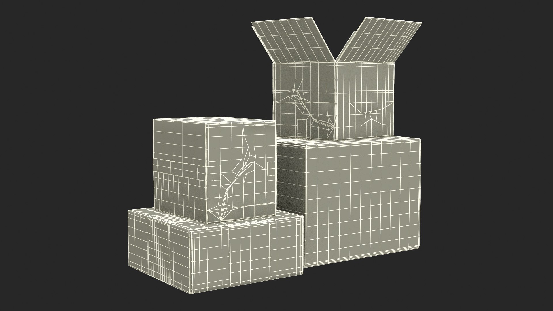 Cardboard Boxes Stack 3D Model - TurboSquid 2158698