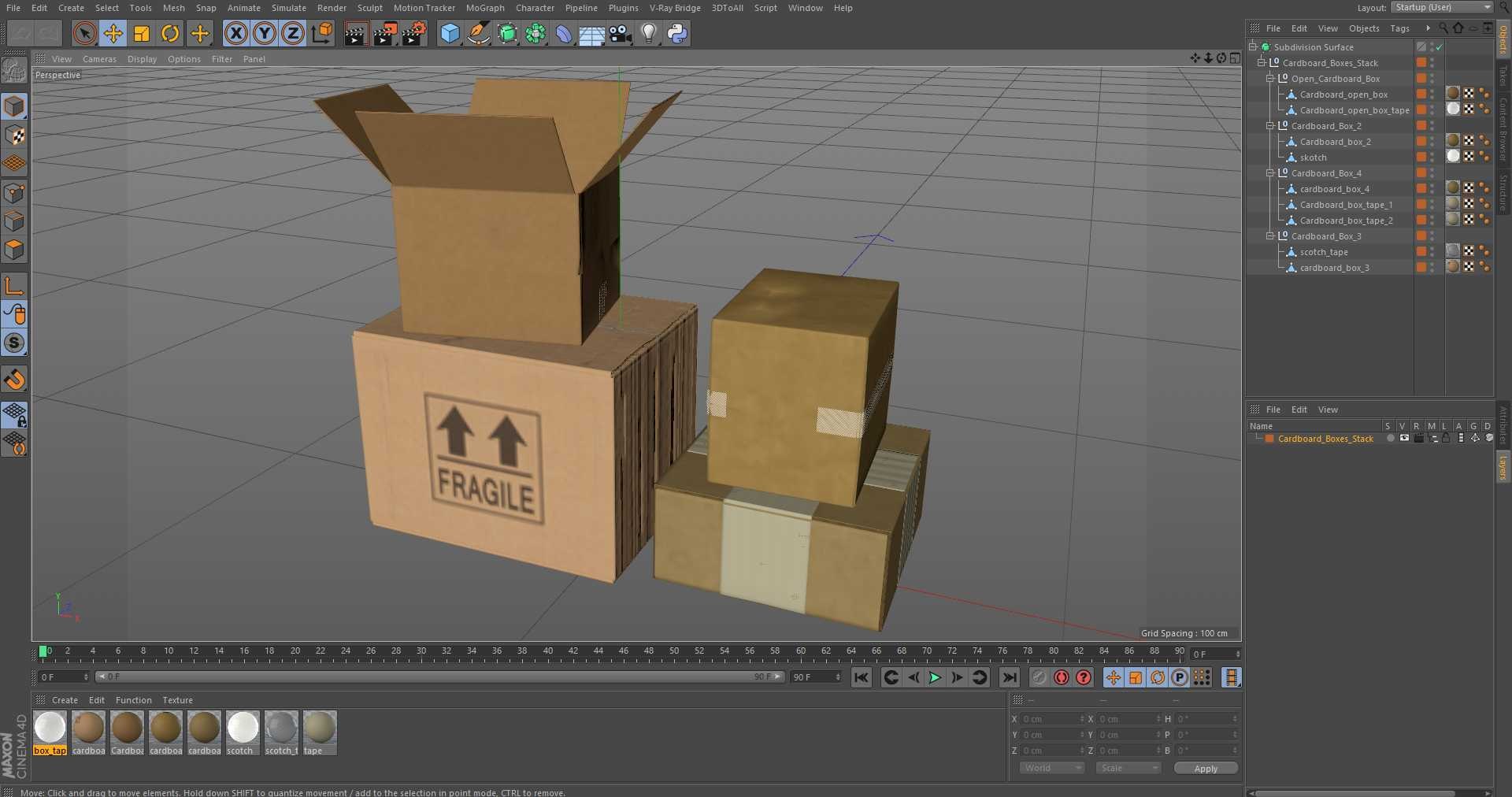 Cardboard Boxes Stack 3D Model - TurboSquid 2158698