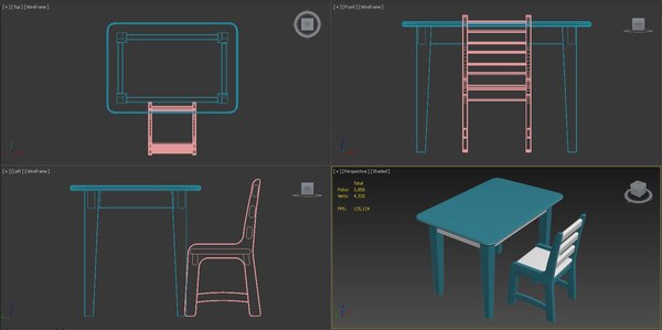 Activity table model - TurboSquid 1646906