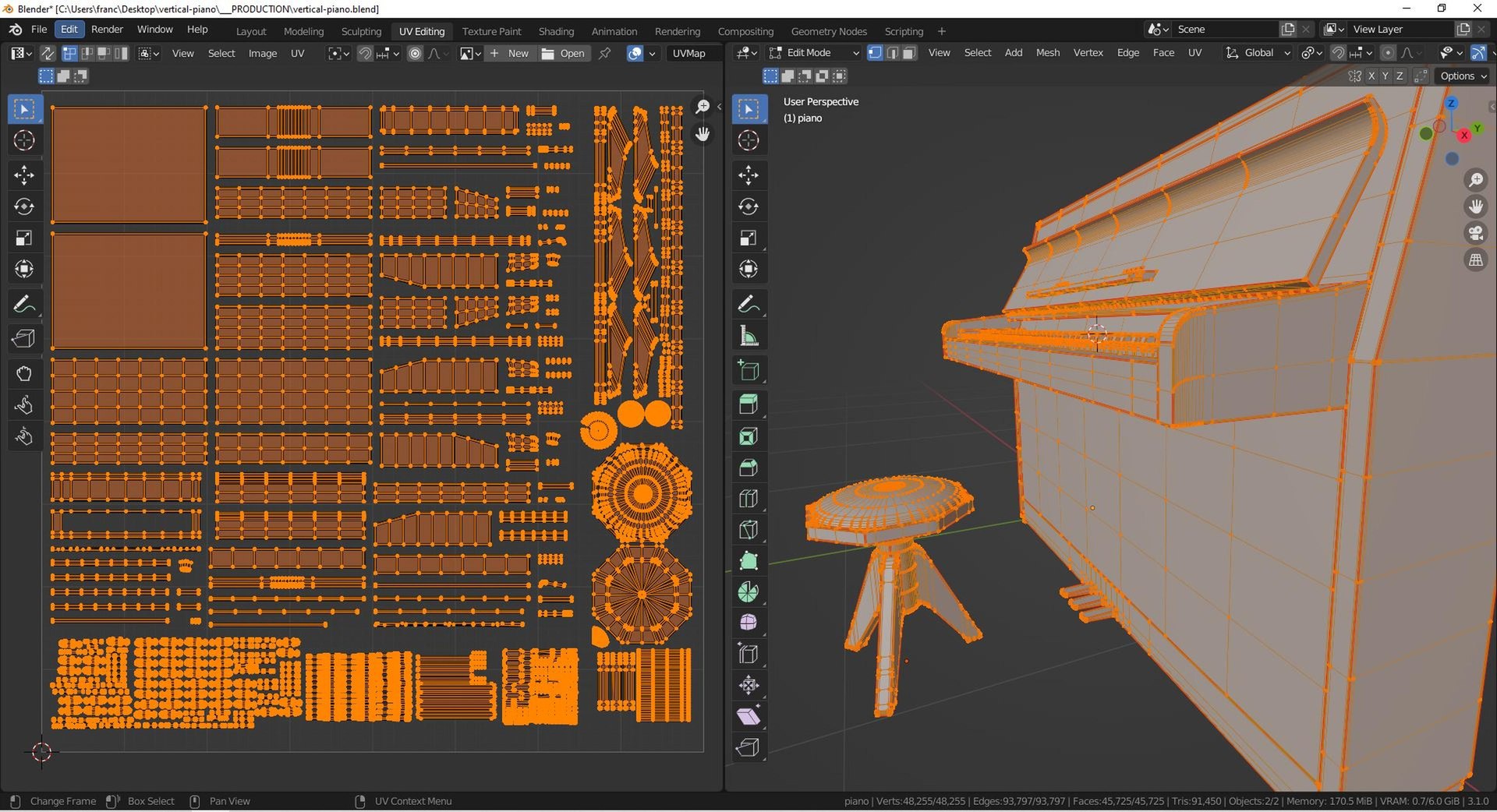 Vertical Piano 3D - TurboSquid 1903215