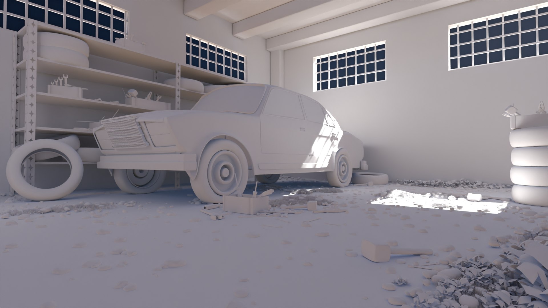 Garage Scene Car Interior 3D - TurboSquid 1674565