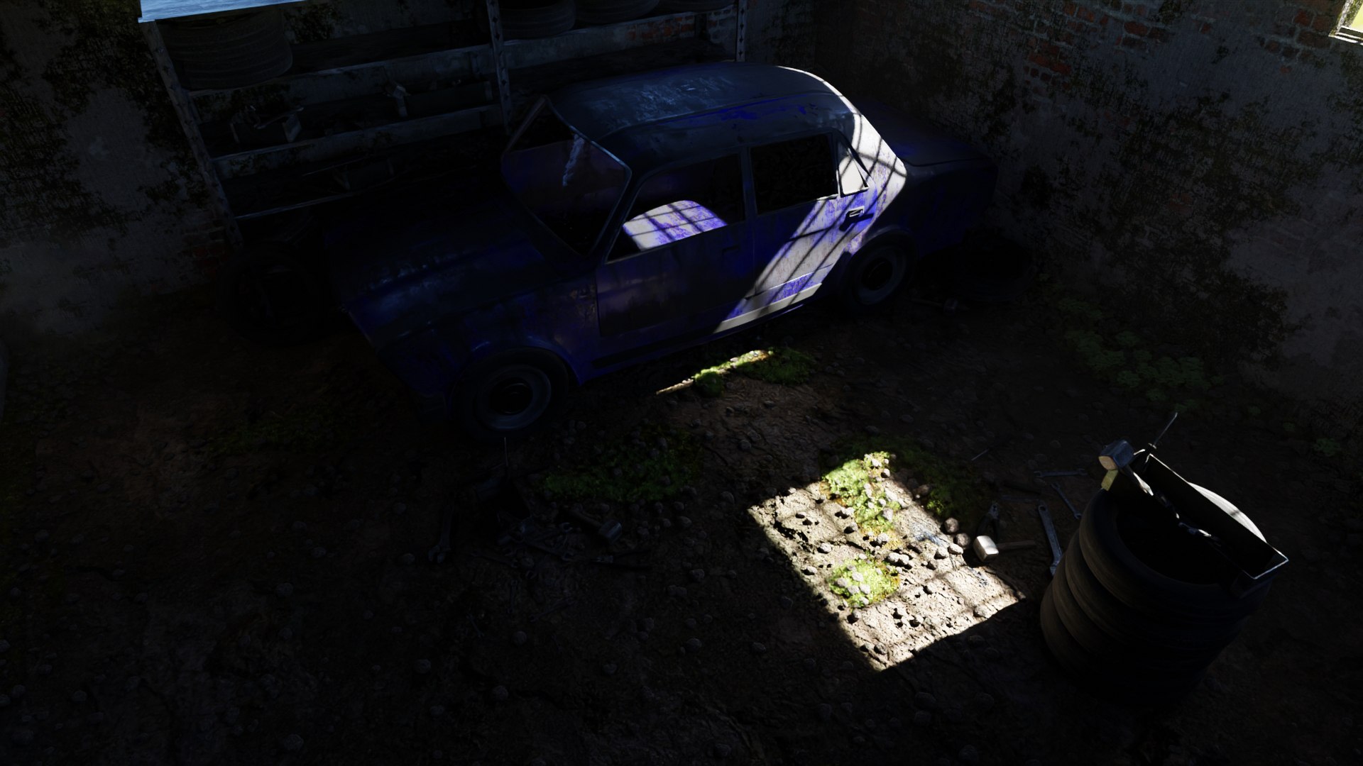 Garage Scene Car Interior 3D - TurboSquid 1674565