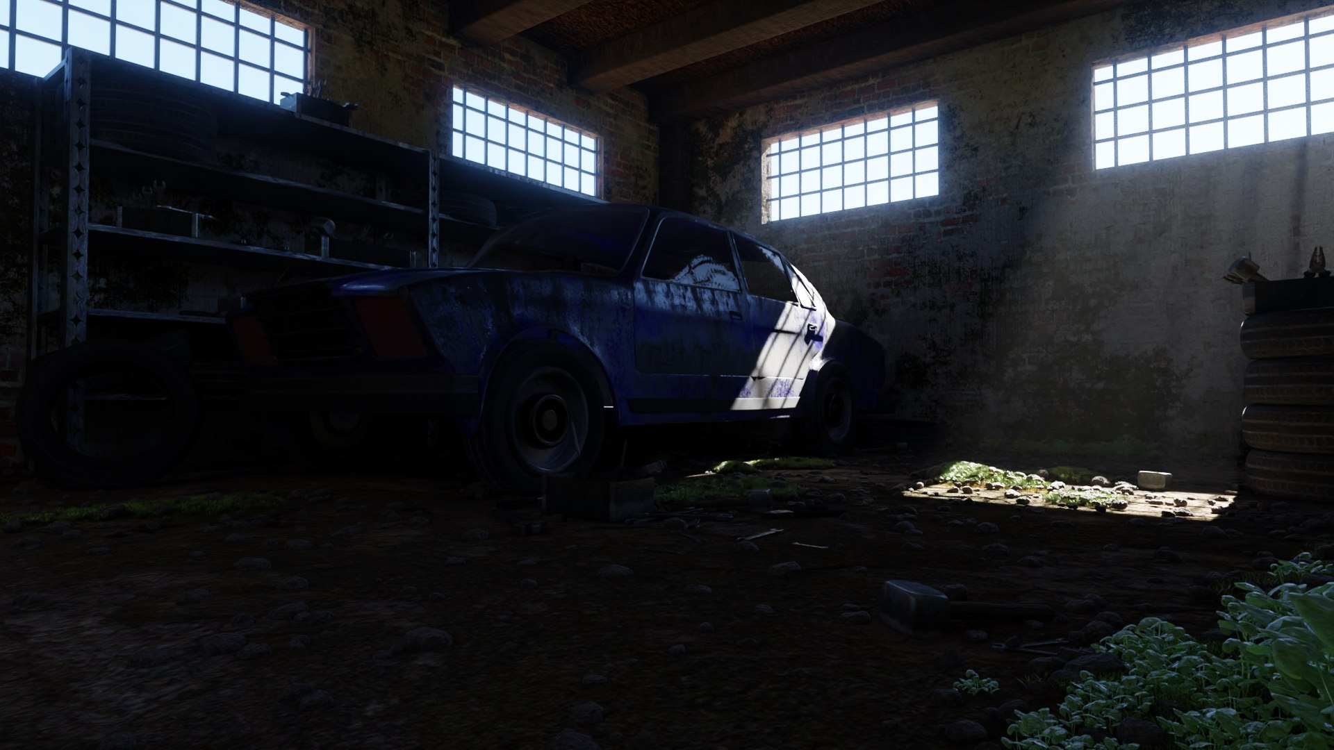 Garage Scene Car Interior 3D - TurboSquid 1674565