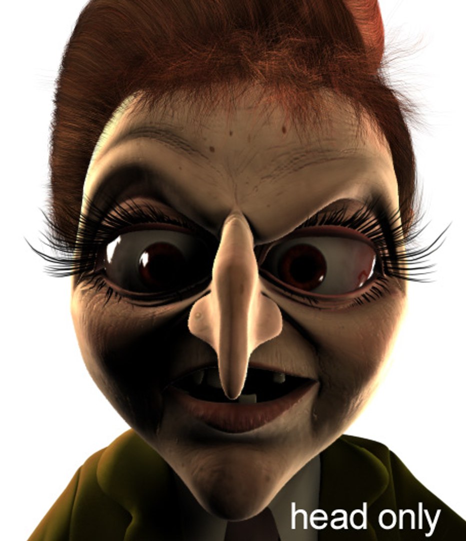 Rigged Witch Head 3d Model