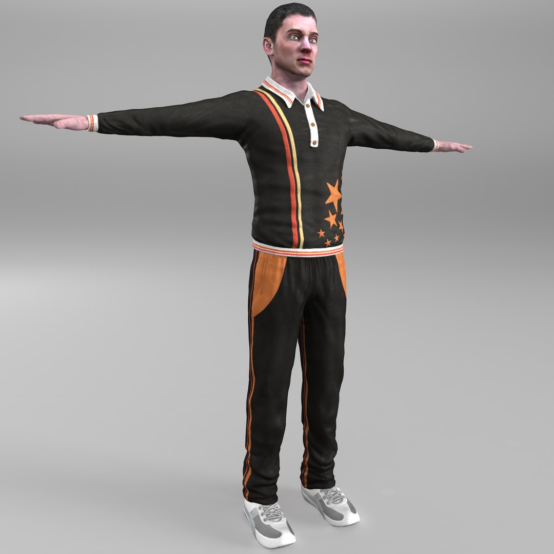 male sport player 3d model